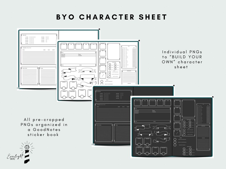 Digital Character Sheet Template PDF and PNG - Etsy
