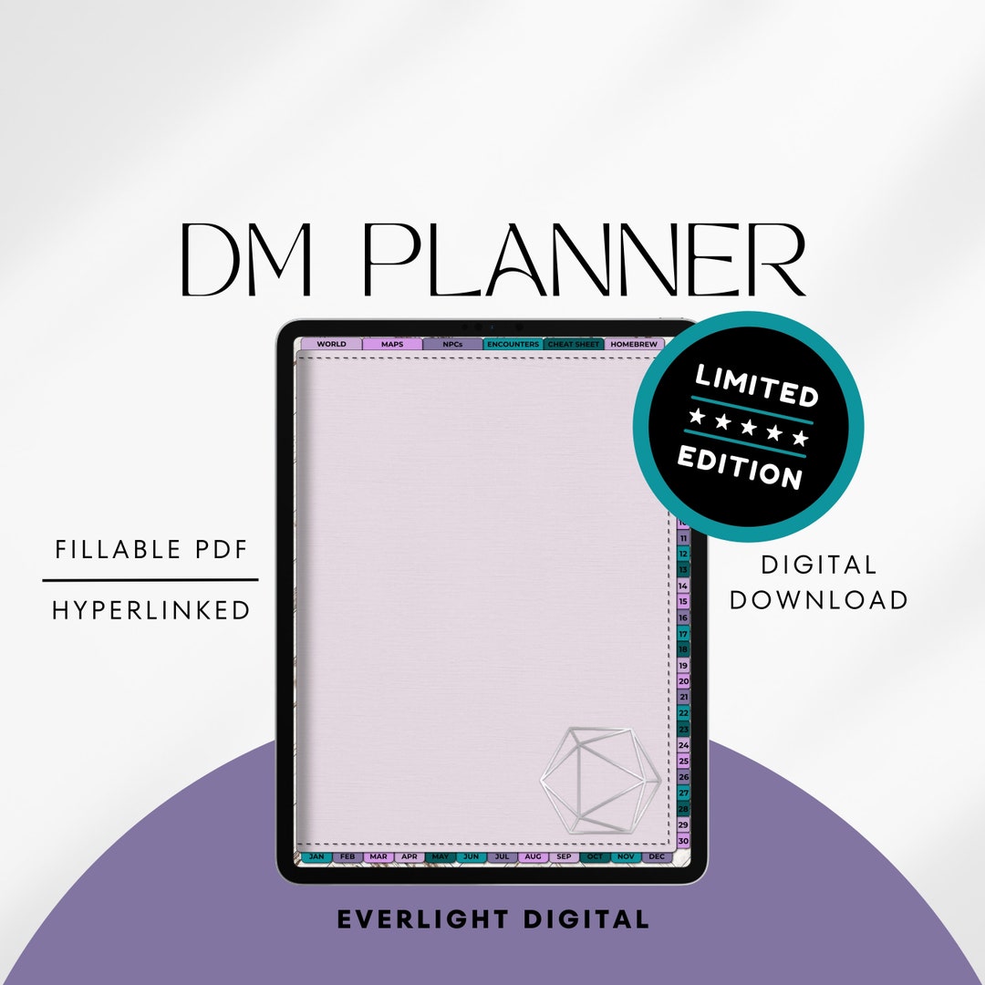 Digital D&D Dungeon Master Planner Dungeons and Dragons 5e Digital DM ...