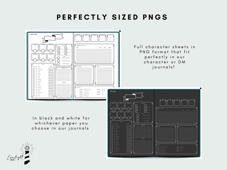 Digital Character Sheet Template PDF and PNG - Etsy