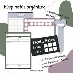 D&D Digital Stickers dryad DND Digital Campaign Note Taking Stickers - Etsy