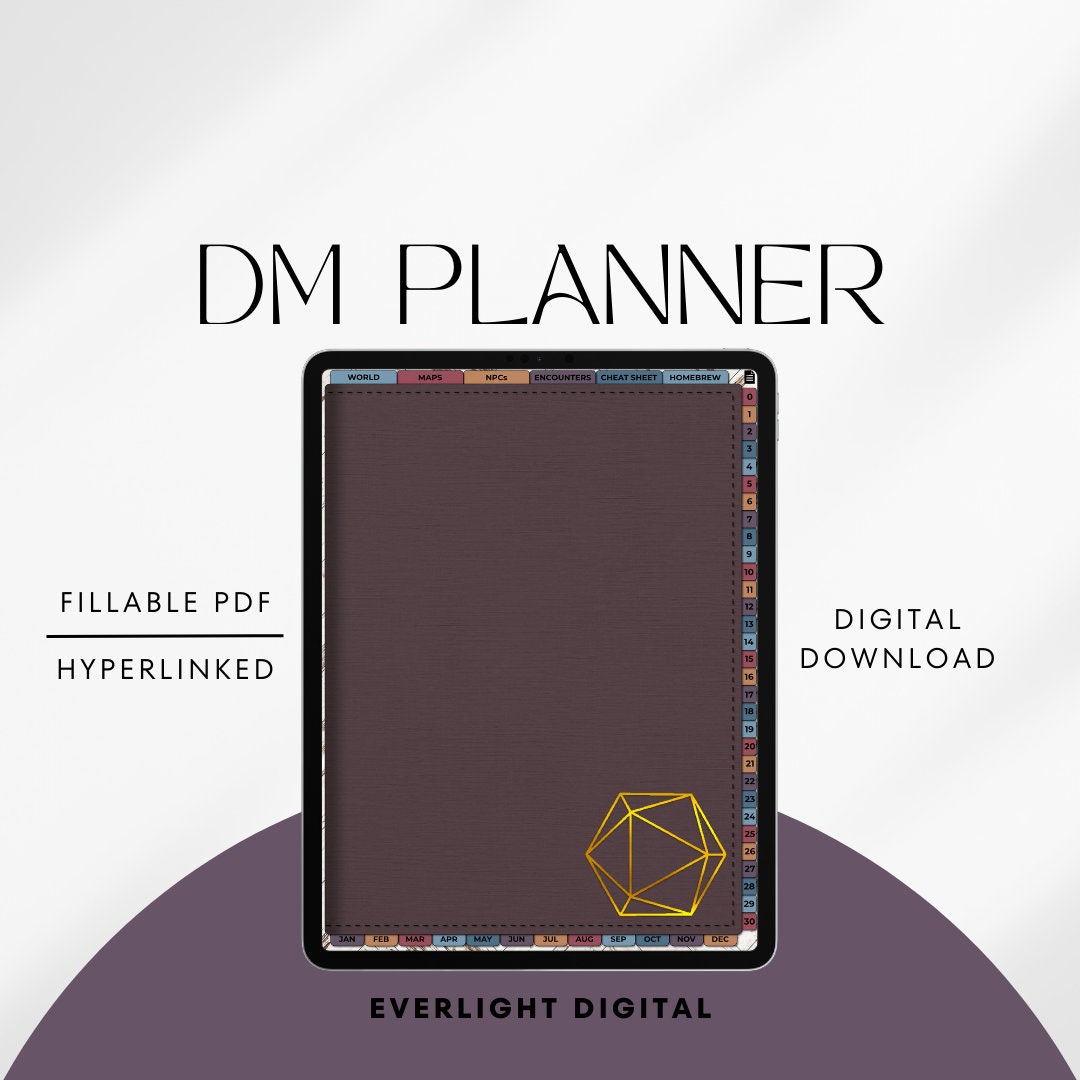 Digital D&D Dungeon Master Planner Dungeons and Dragons 5e Digital DM ...