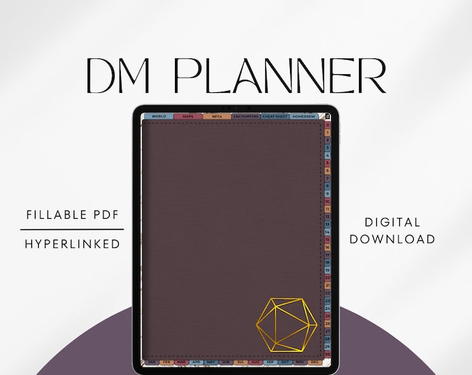 Digital D&D Dungeon Master Planner Dungeons and Dragons 5e Digital DM ...