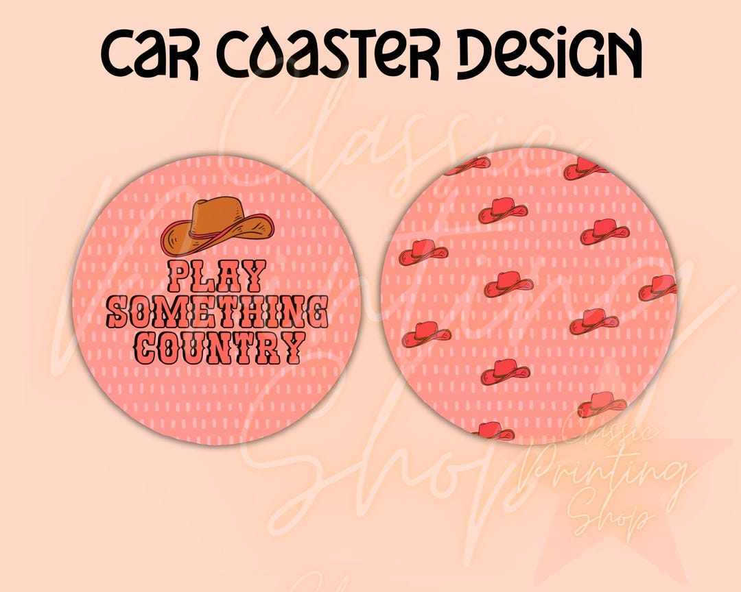 Country Music Car Coaster Bundle Png -sublimation Design Download ...