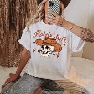 Raising Hell Png- Sublimation Designs, Western PNG, Rodeo Png, Skeleton ...