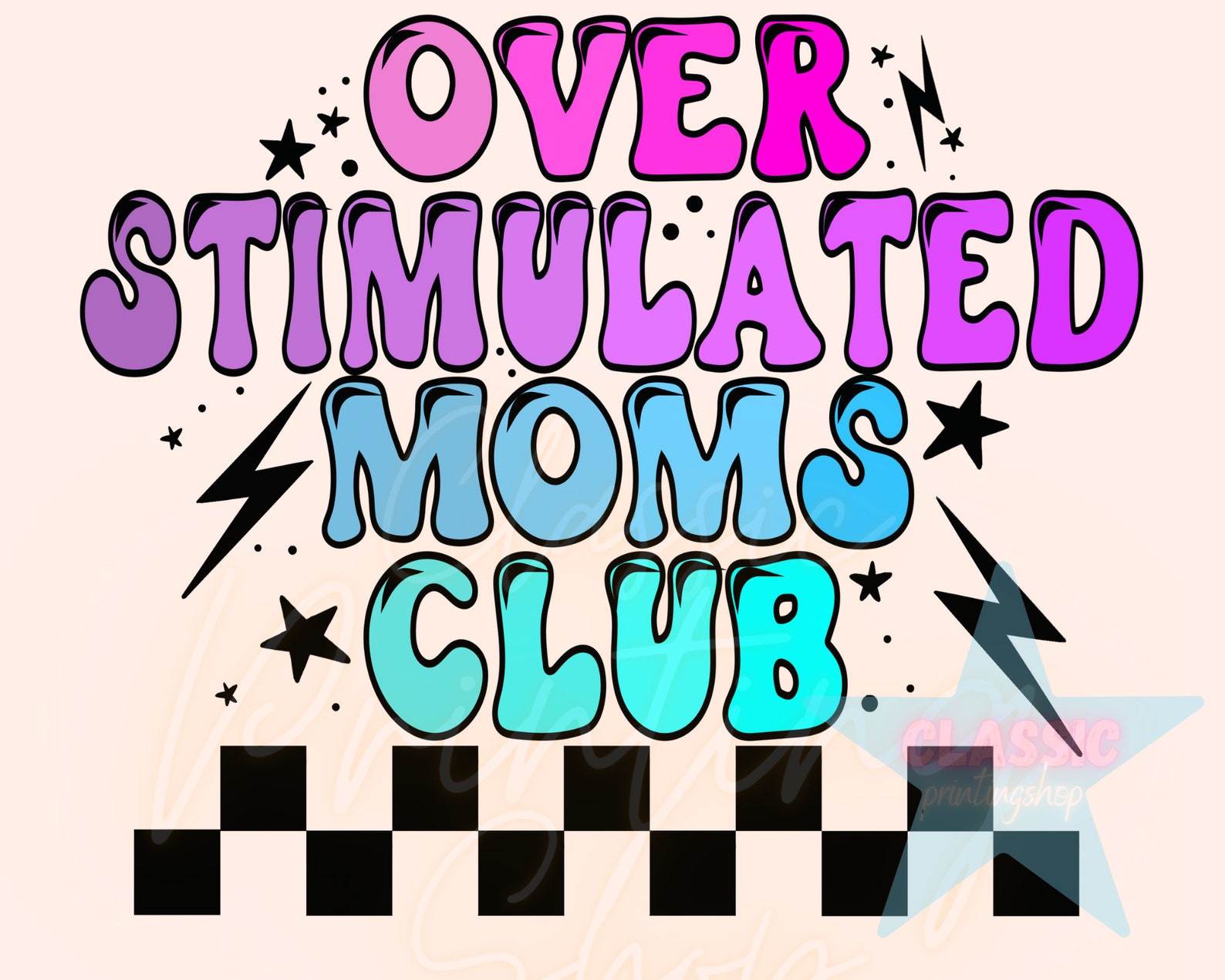 Overstimulated Moms Club Png Sublimation Design Download - Etsy
