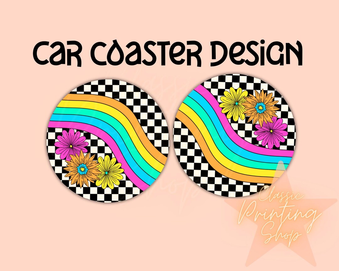 Trendy Car Coaster Png -sublimation Design Download,retro Png,coaster ...