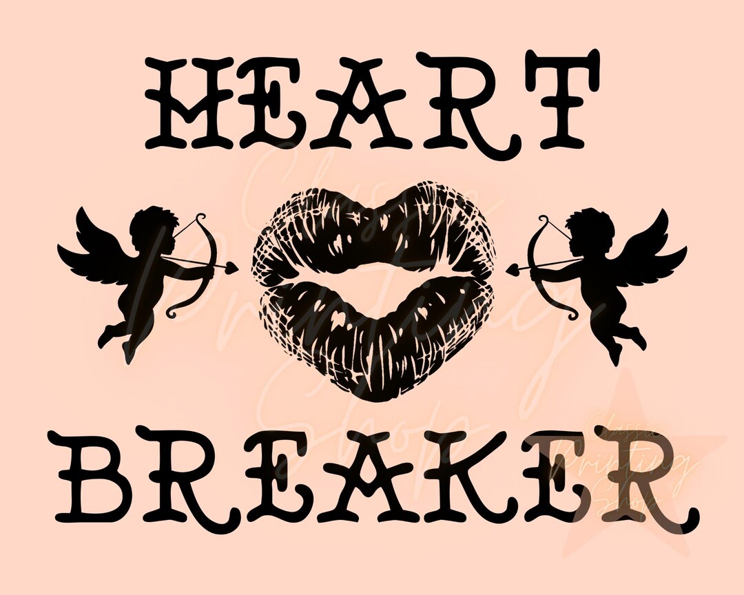 Heart Breaker Png- Valentines Day Sublimation Design Download, Grunge ...
