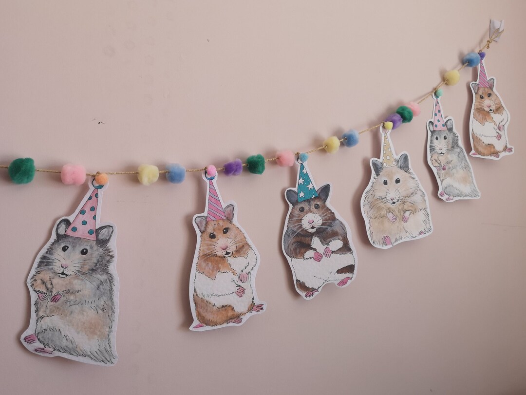 Hamster Birthday Bunting - Hamster Garland - Hamster Party Decorations ...
