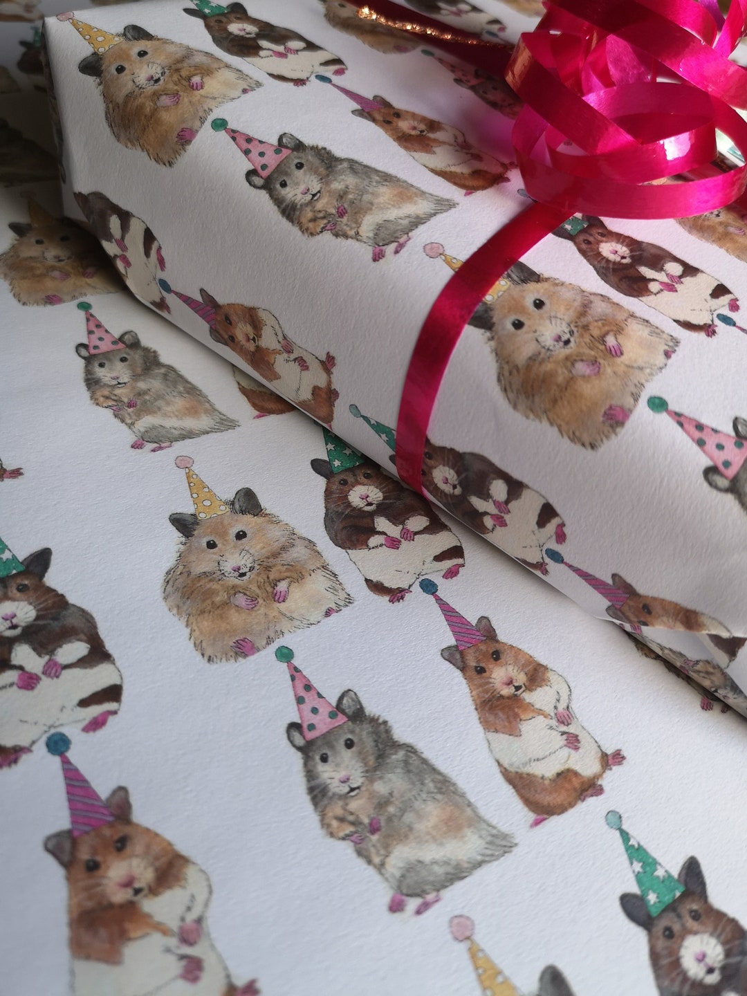 Hamster Birthday Party Wrapping Paper Hamster Gift Wrap Hamster ...