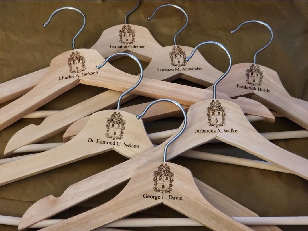 Custom Engraved Wooden Hanger: Alpha Phi Alpha Fraternity - Etsy