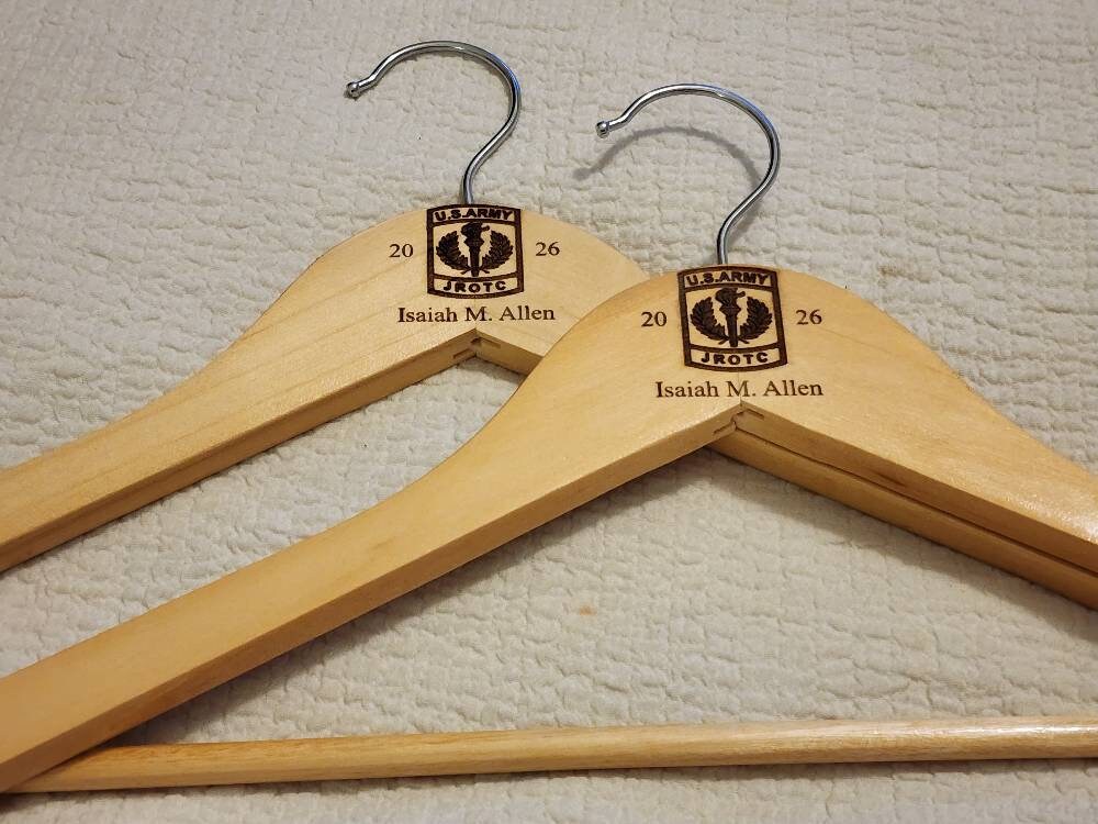 3 Pack Veteran Made CUSTOM Army JROTC Hangers Great Gifts - Etsy