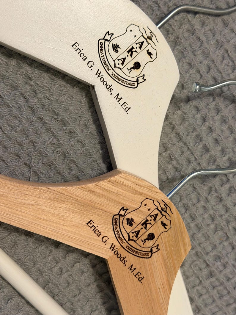 Custom Engraved Wooden Hanger: Alpha Kappa Alpha Sorority. These Make ...