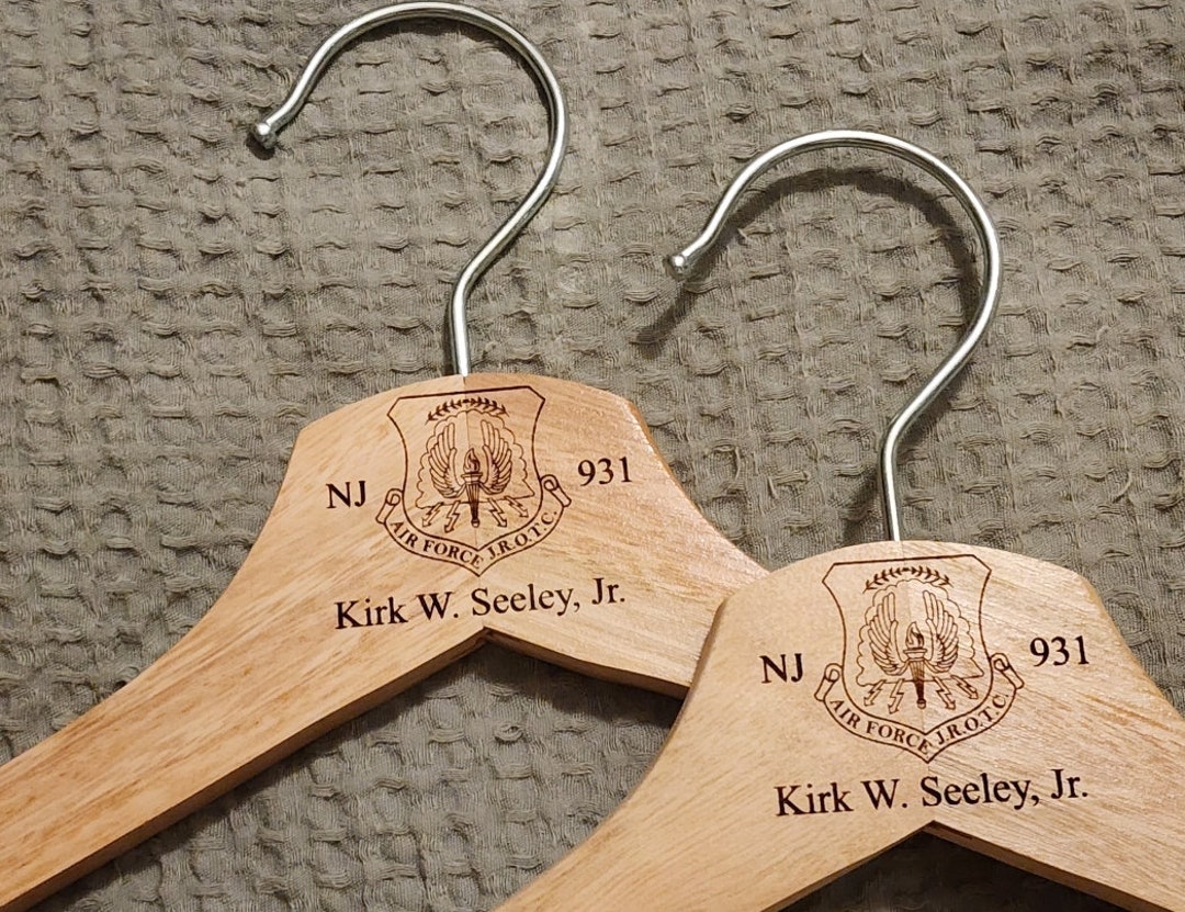 2 Pack- Veteran Made CUSTOM Air Force JROTC Hangers! Great Gifts for ...