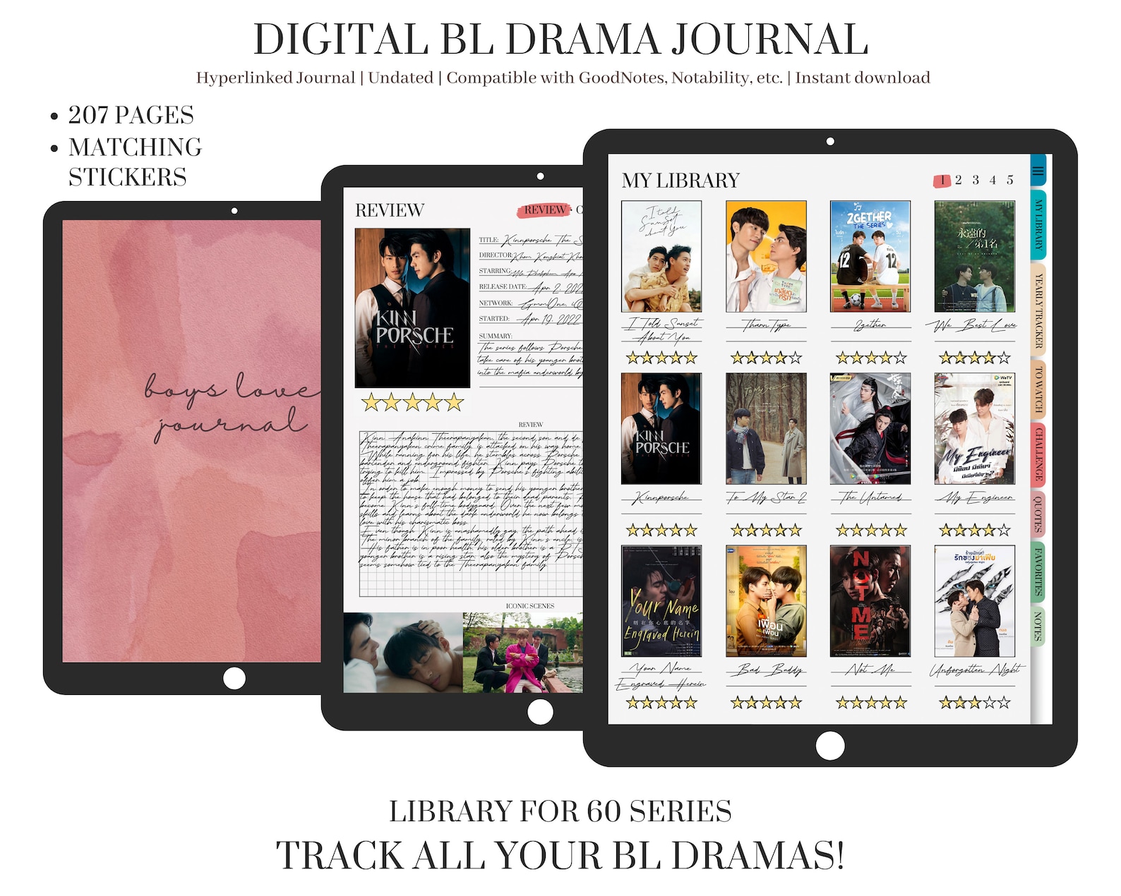Digital BL Drama Journal | BL Series Tracker Planner | TV Series Review ...
