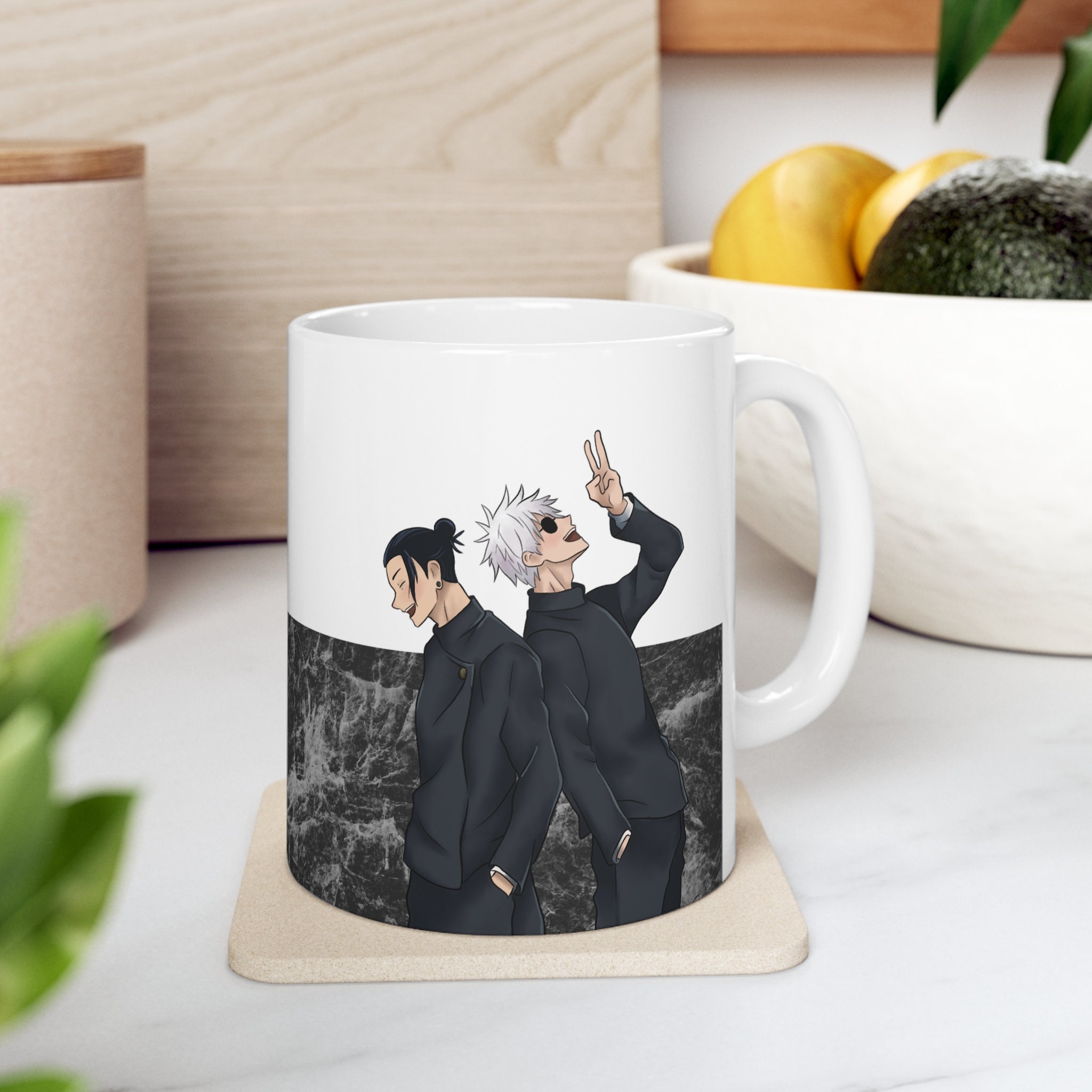 JJK Gojo Satoru and Geto Suguru Coffee or Tea Mug, 11 Oz White Ceramic ...