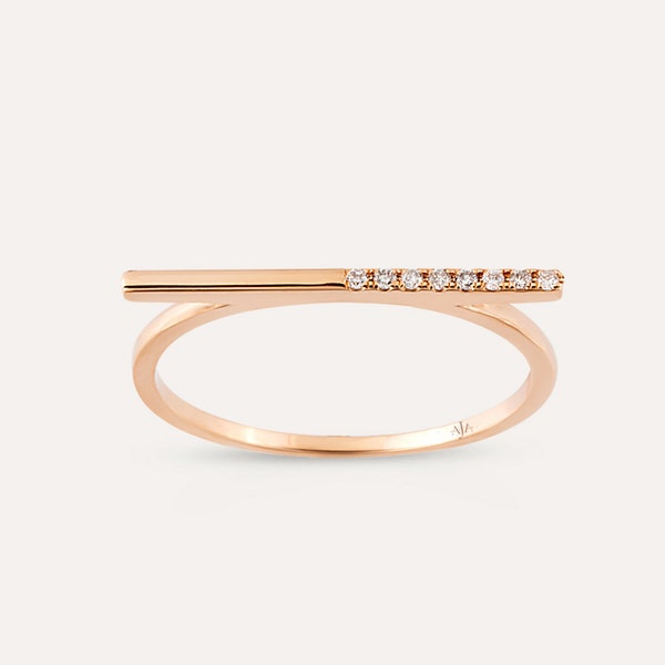 Flat Diamond Ring - Etsy