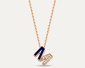 Gold M Necklace - Etsy