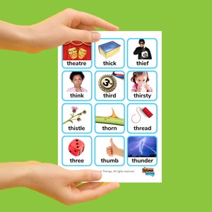 TH Phonic TH Sound Printable Speech Sound Cards Phonics Word Lists ...