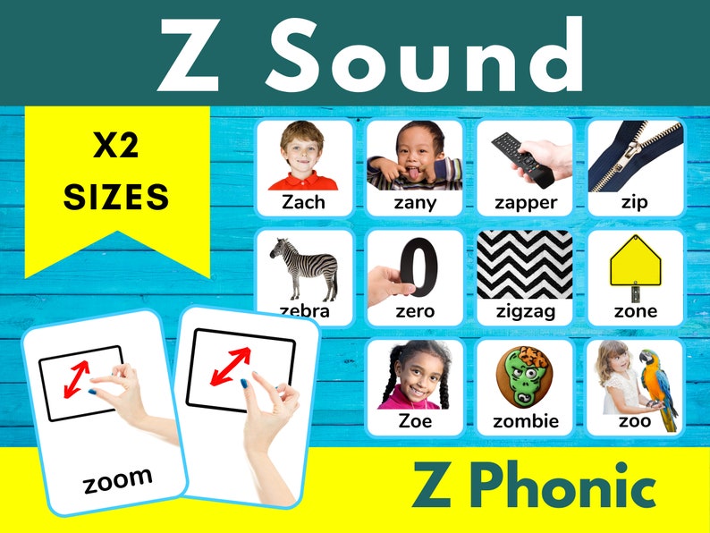 Z Phonic Z Sound Printable Speech Sound Cards Phonics Word Lists ...
