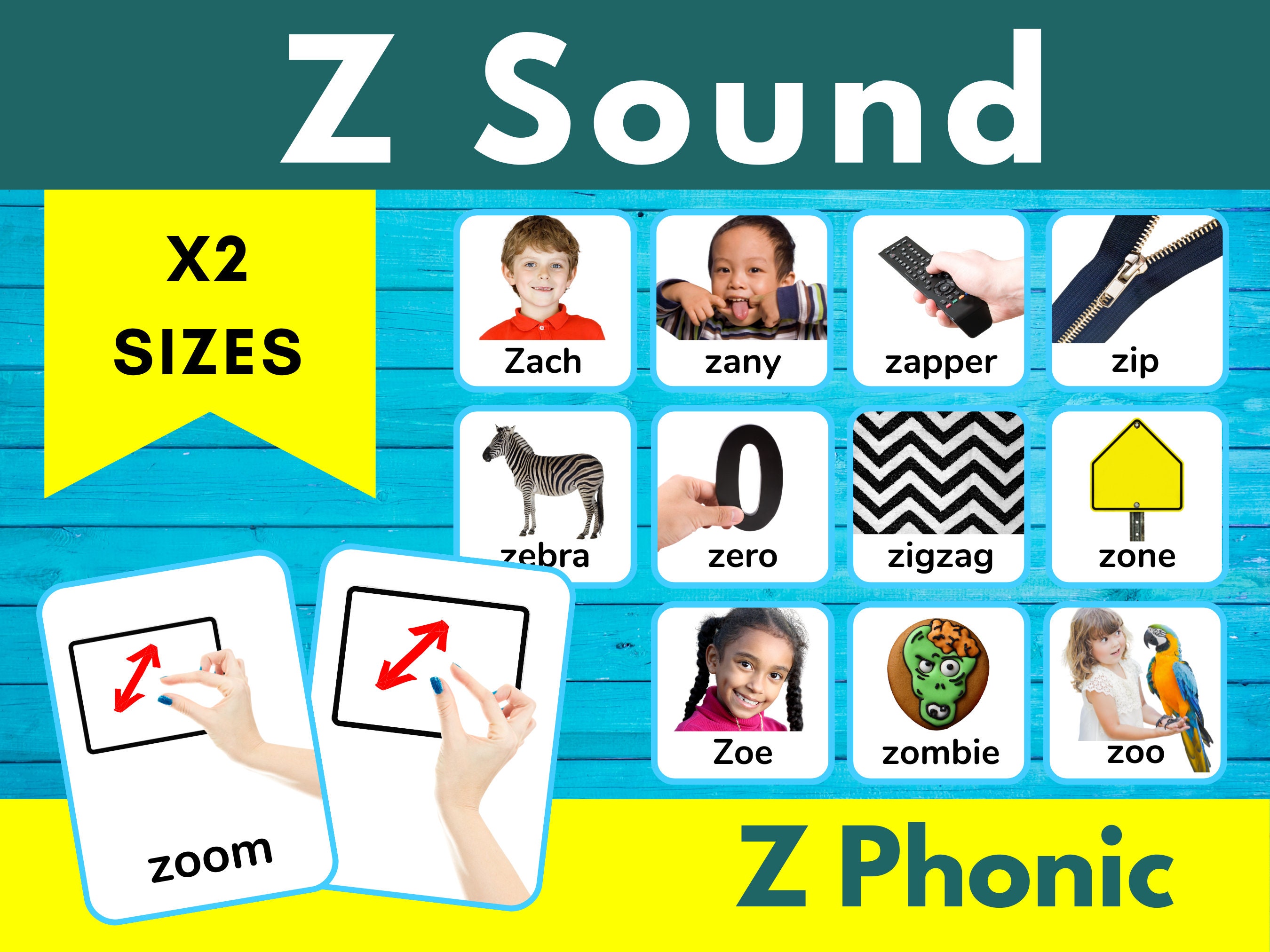 Z Phonic Z Sound Printable Speech Sound Cards Phonics Word Lists ...