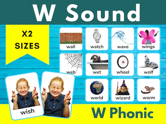 W Phonic W Sound Printable Speech Sound Cards Phonics | Etsy