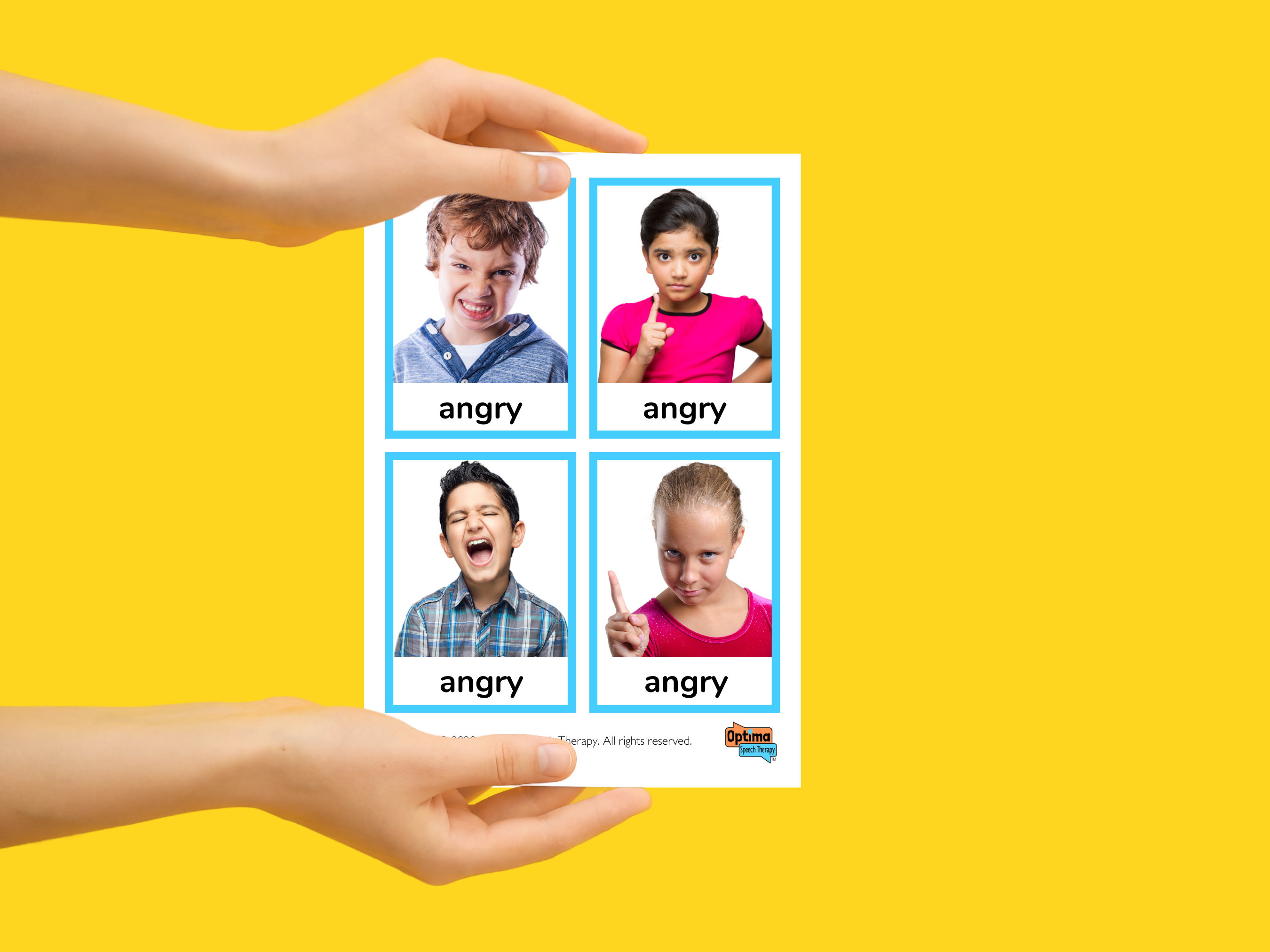 EMOTIONS Printable PDF Flash Cards Speech Therapy Speech Pathology ...