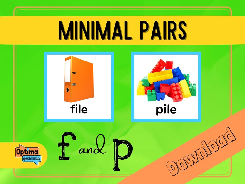 Stopping Minimal Pairs F and P Speech Therapy Minimal Pair Therapy ...