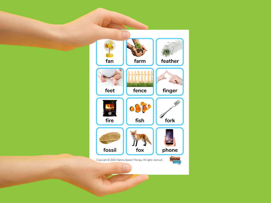 F Phonic F Sound Printable Speech Sound Cards Phonics Word Lists ...