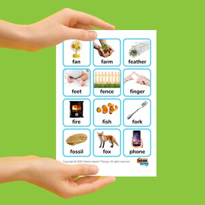 F Phonic F Sound Printable Speech Sound Cards Phonics Word Lists ...