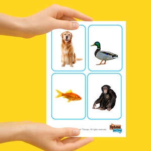 ANIMALS Flashcards Printable Cards Speech Therapy Speech Pathology ...