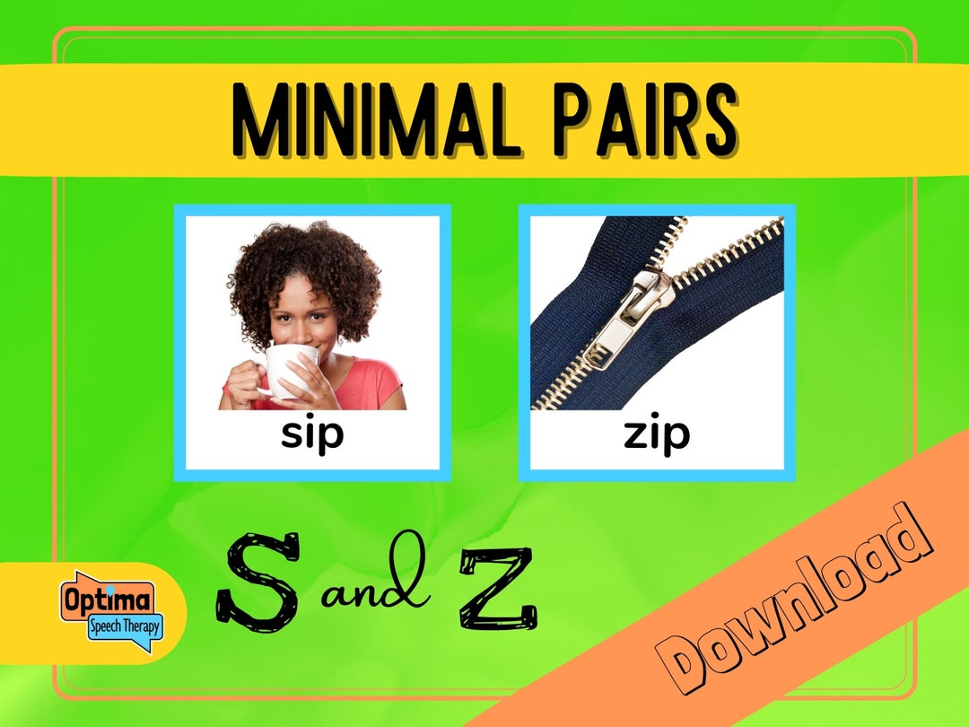 Voicing Minimal Pairs S and Z Speech Therapy Minimal Pair Therapy - Etsy UK
