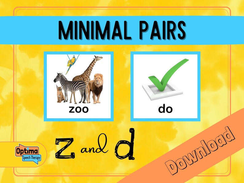 Stopping Minimal Pairs Z and D Speech Therapy Minimal Pair Therapy ...