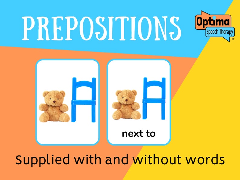 PREPOSITION Flashcards Printable Cards Speech Therapy - Etsy