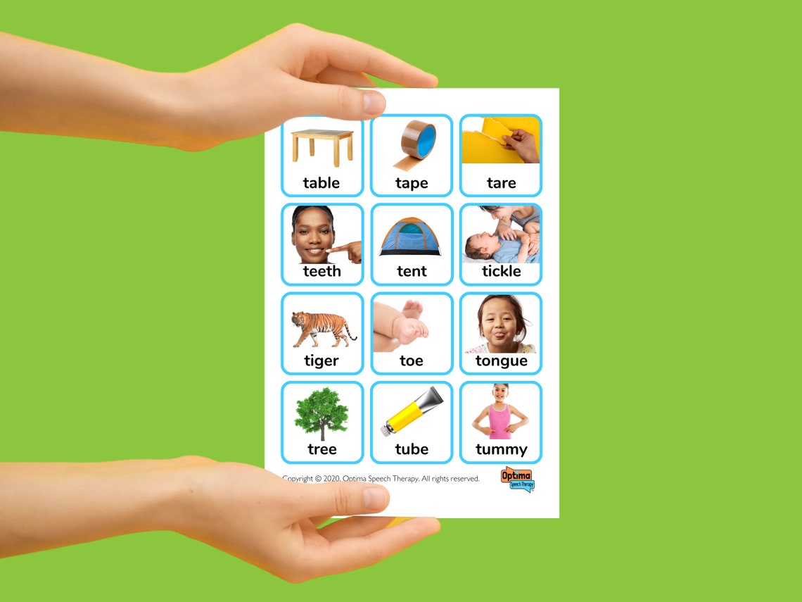 T Phonic T Sound Printable Speech Sound Cards Phonics Word Lists ...