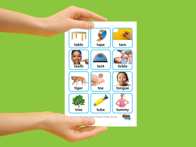 T Phonic T Sound Printable Speech Sound Cards Phonics Word Lists ...