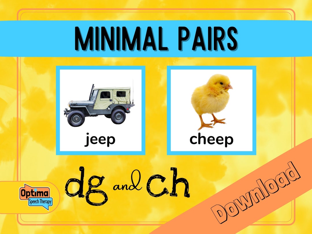 Devoicing Minimal Pairs DG and CH Speech Therapy Minimal Pair Therapy ...