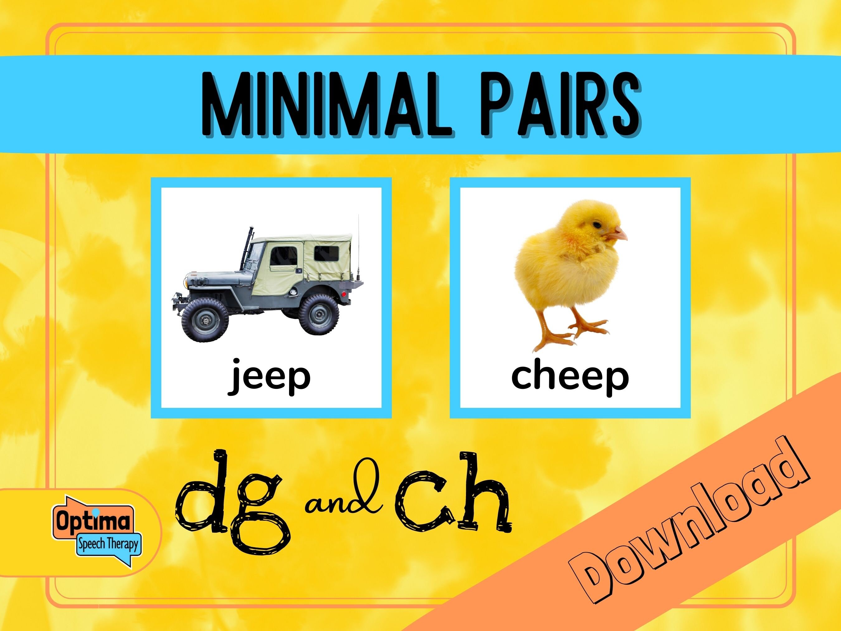 Devoicing Minimal Pairs DG and CH Speech Therapy Minimal Pair Therapy ...