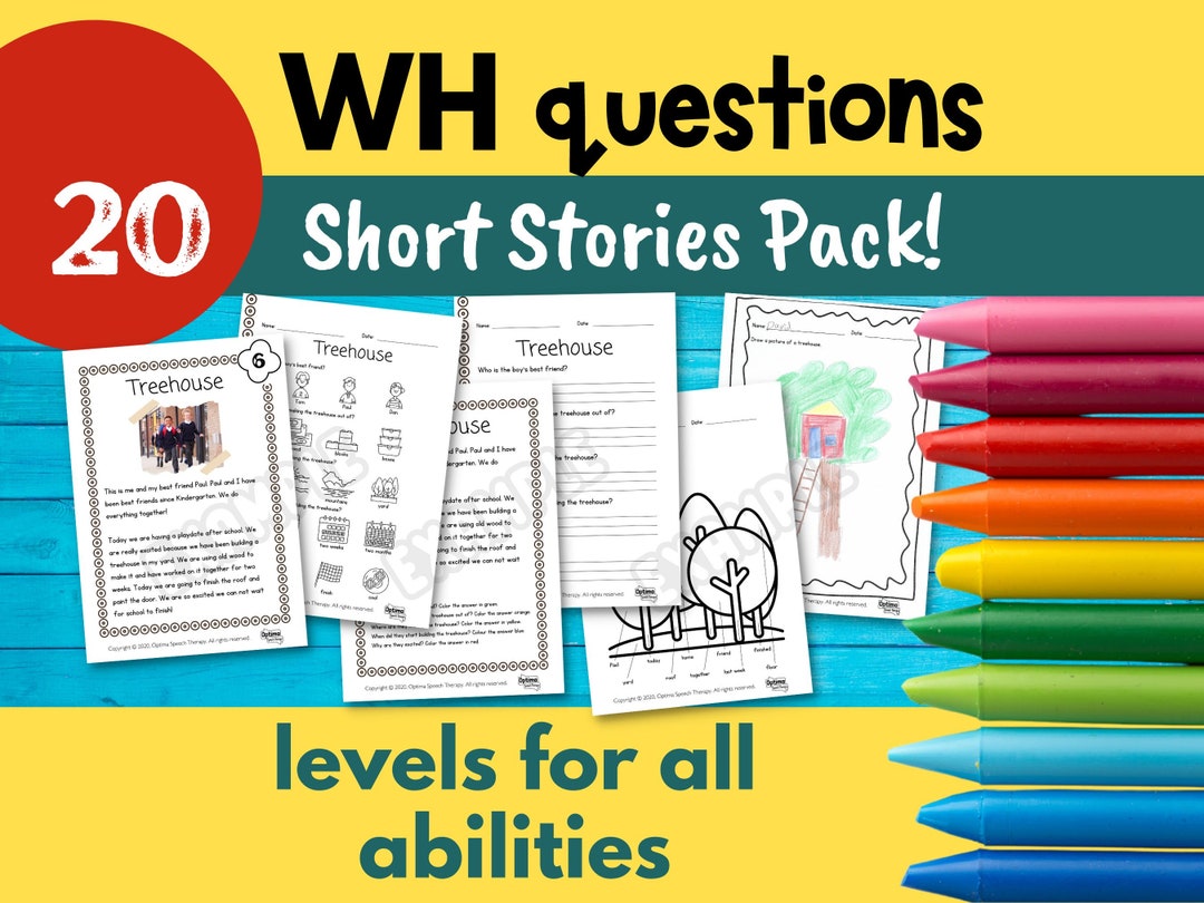 WH Questions Short Stories Comprehension Reading Listening Retell - Etsy