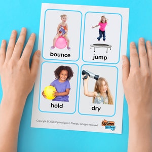 VERBS Flashcards Printable Cards Speech Therapy Speech Pathology ...