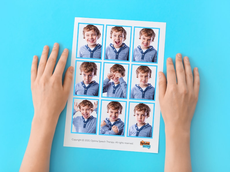 EMOTIONS Printable PDF Flash Cards Speech Therapy Speech Pathology ...