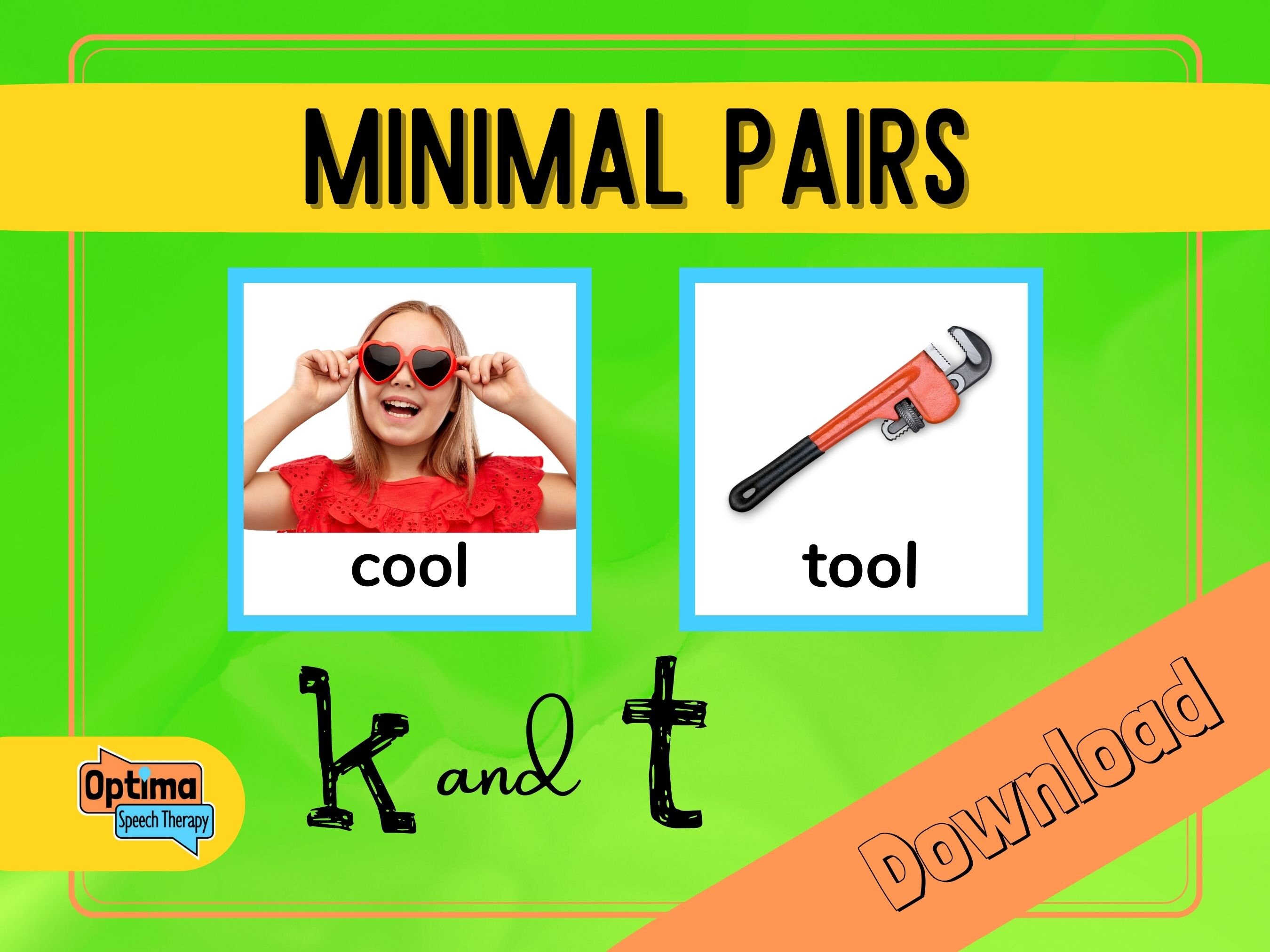 Fronting Minimal Pairs K and T Speech Therapy Minimal Pair Therapy - Etsy