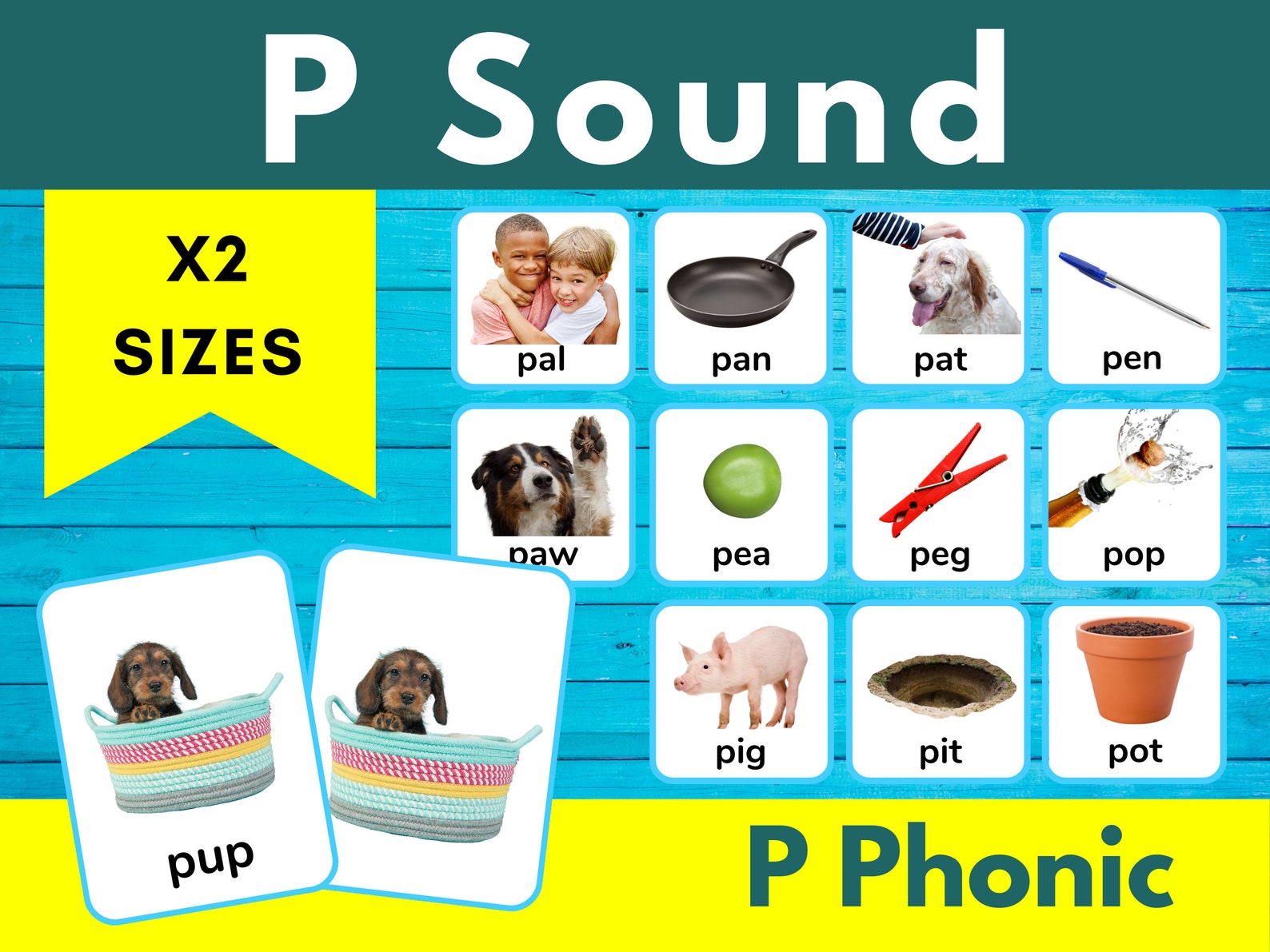 P Phonic P Sound Printable Speech Sound Cards Phonics Word Lists ...