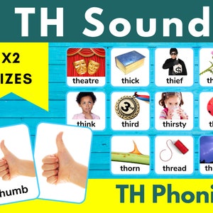 TH Phonic TH Sound Printable Speech Sound Cards Phonics Word Lists ...
