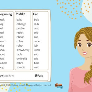 B Phonic B Sound Printable Speech Sound Cards Phonics Word Lists ...