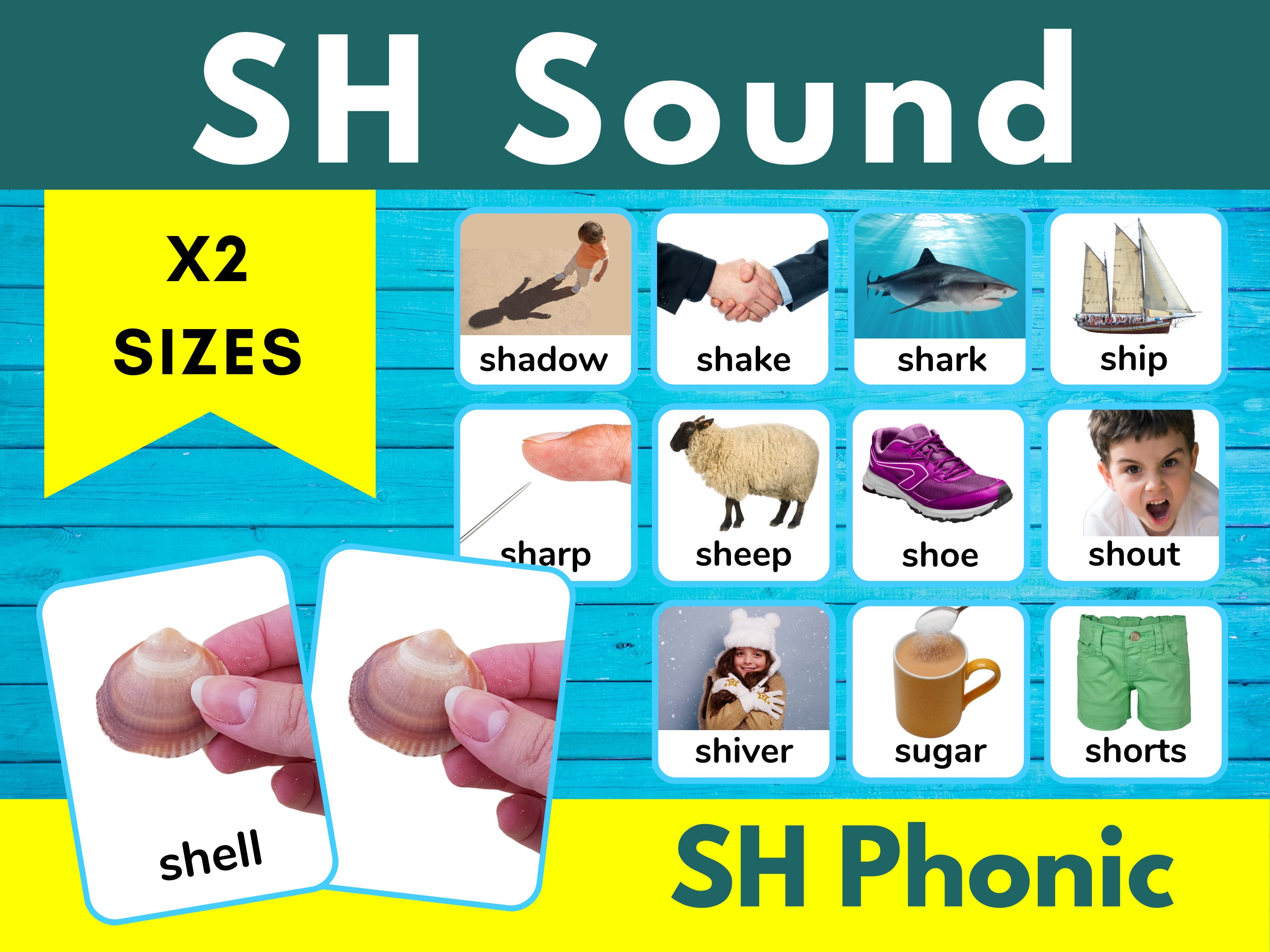 SH Phonic SH Sound Printable Speech Sound Cards Phonics Word Lists ...