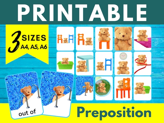 PREPOSITION Flashcards Printable Cards Speech Therapy - Etsy