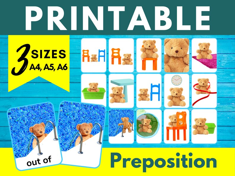 PREPOSITION Flashcards Printable Cards Speech Therapy Speech Pathology ...