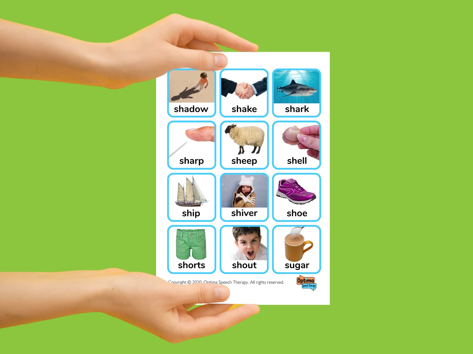 SH Phonic SH Sound Printable Speech Sound Cards Phonics Word Lists ...