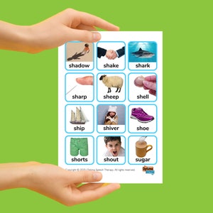 SH Phonic SH Sound Printable Speech Sound Cards Phonics Word Lists ...