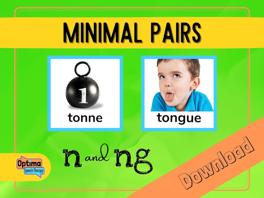 Backing Minimal Pairs N and NG Speech Therapy Minimal Pair Therapy - Etsy